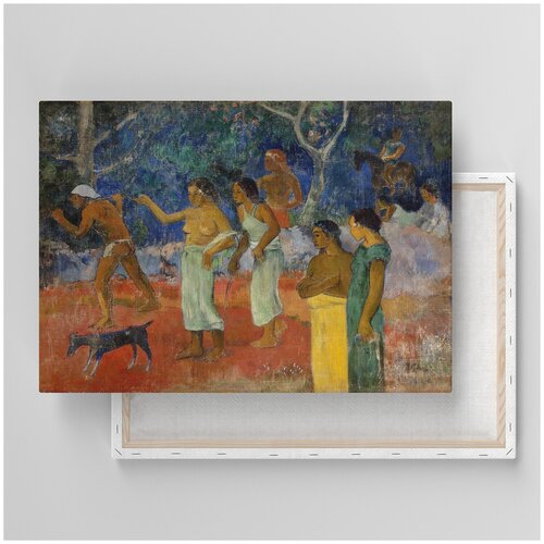 Картина на холсте с подрамником / Paul Gauguin / Гоген Поль - Сцена из жизни таитян