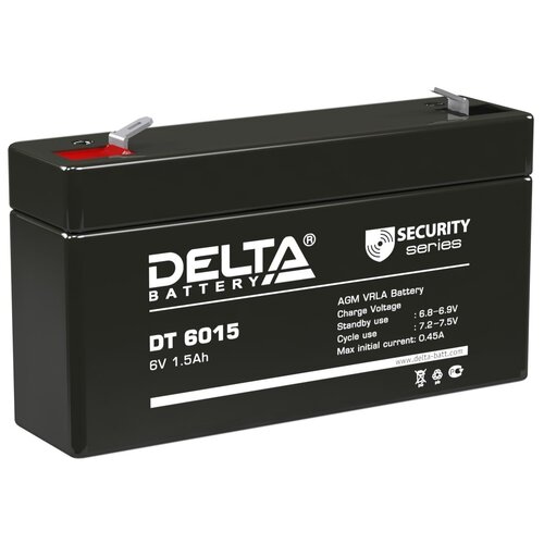Аккумулятор Delta 6v 1,5Ah (DT 6015) для ИБП / касса / фонарик