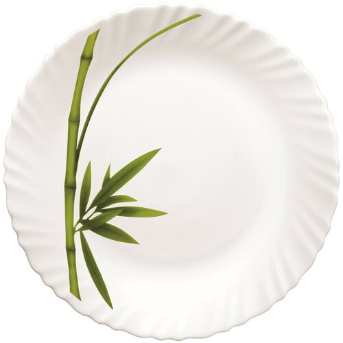Набор обеденных тарелок La Opala Classique Fluted Green, диаметром 25 см, 6 персон