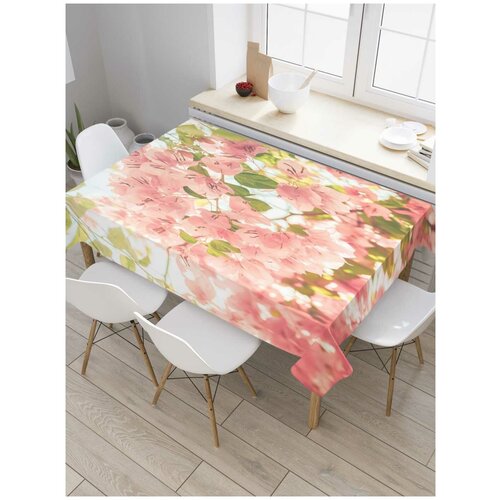 Скатерть прямоугольная JoyArty на кухонный стол "Нежное цветение сакуры" из оксфорда, 120x145 см