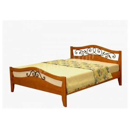 Кровать полутороспальная деревянная "Алиса" с ковкой (120х200)