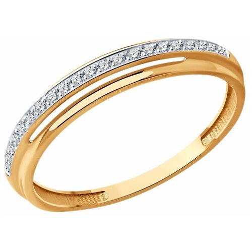 Кольцо Diamant, красное золото, 585 проба, бриллиант, размер 16