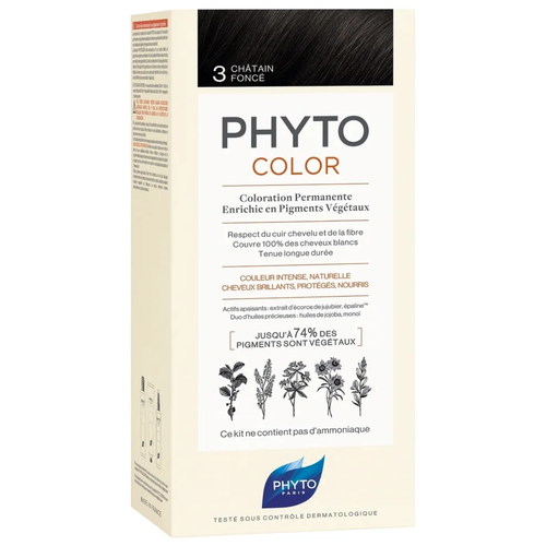 PHYTO PhytoColor краска для волос Coloration Permanente, 3 темный шатен, 50 мл