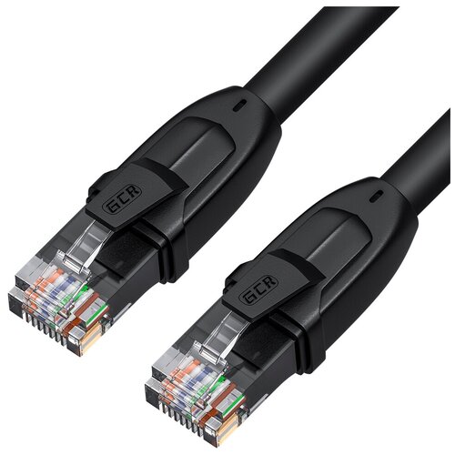 Патч-корд PROF UTP cat.6 10 Гбит/с RJ45 LAN компьютерный кабель для интернета медный контакты 24K GOLD (GCR-LNC603), черный, 5.0м