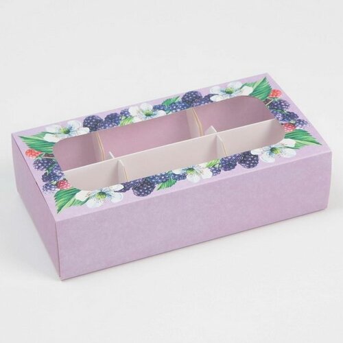Коробка под 6 конфет "Ягодный рай", 10.2 x 20 x 5 см, 5 шт.