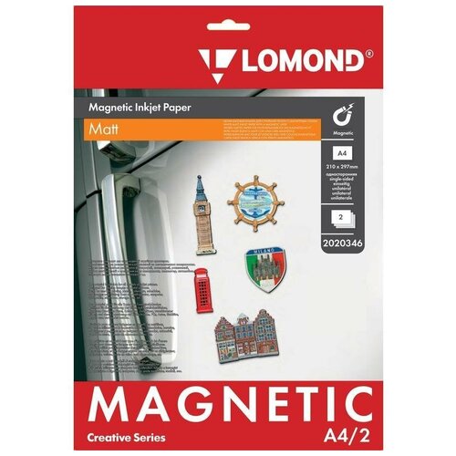 Фотобумага Lomond 2020346 (А4, 620 г/кв. м, матовое покрытие, с магнитным слоем) пачка 2л.