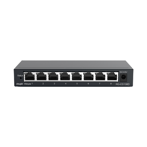 Коммутатор Ruijie Reyee 8-Port unmanaged Switch, 8 10/100base-t Ethernet RJ45 Ports, Steel Case