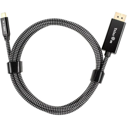 Переходник Vcom Кабель-адаптер USB Type-Cm --> DP(m) 4K@120Hz 8K@60Hz, 1.8m Telecom
