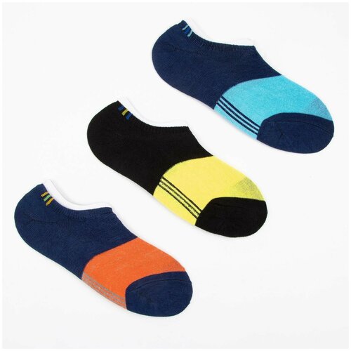 Носки Minaku, 3 пары, размер 25-28 см (39-42), черный, желтый, красный, голубой, синий, мультиколор