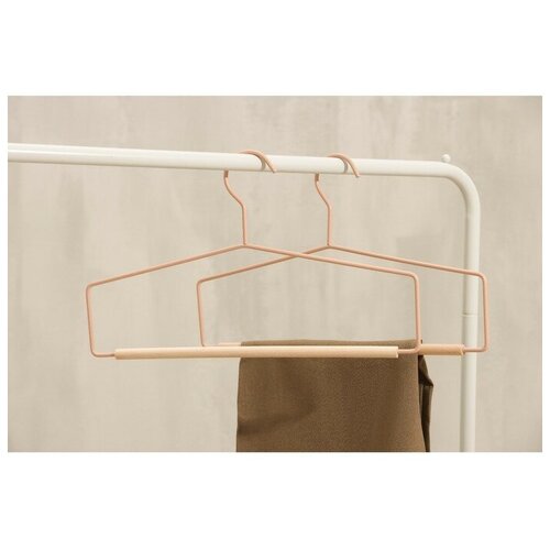 Плечики-вешалка для брюк и юбок SAVANNA Wood, 1 перекладина, 37×22×1,5 см цвет розовый