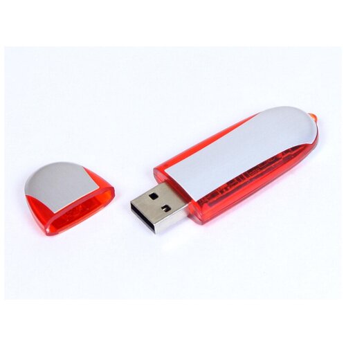 Овальная флешка для нанесения логотипа (64 Гб / GB USB 2.0 Красный/Red 017 usbsouvenir U204)