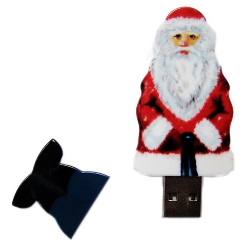 Пластиковая флешка «Дед Мороз» (128 Гб / GB USB 3.0 Белый Santa)