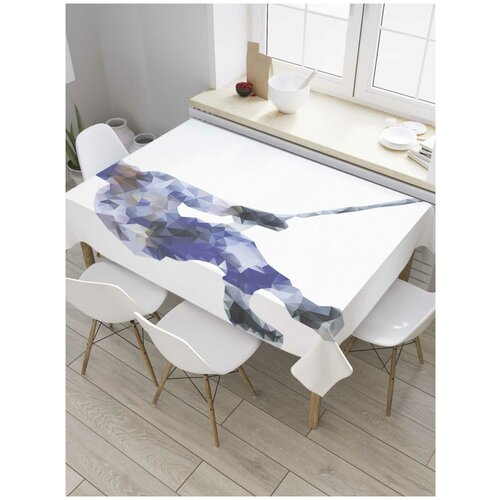 Скатерть прямоугольная JoyArty на кухонный стол "Стелс хоккеист" из оксфорда, 120x145 см