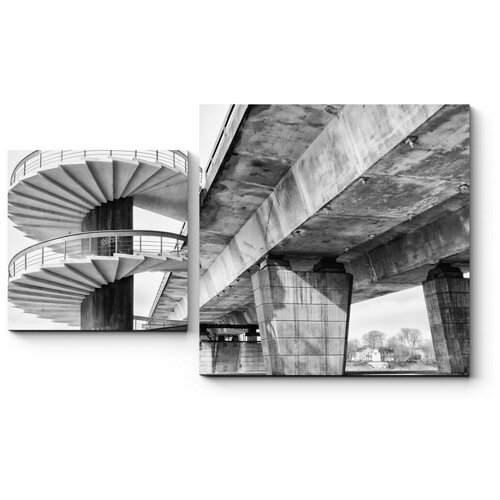 Модульная картина Спиральная лестница и мост130x78