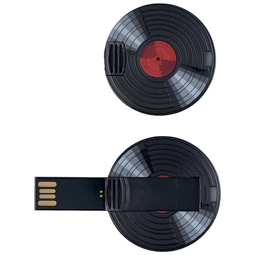 USB-накопитель грампластинка винил С красным центром 16GB