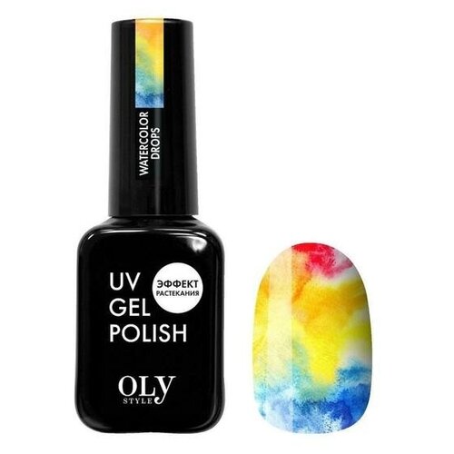 Гель-лаковое покрытие OLYSTYLE UV Watercolor Drops с эффектом растекания, 10 мл, Oly Style