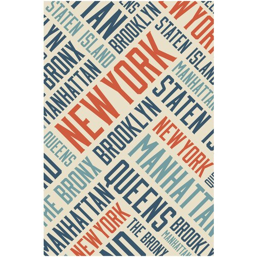 Постер / Плакат / Картина Районы Нью-Йорка 50х70 см в подарочном тубусе