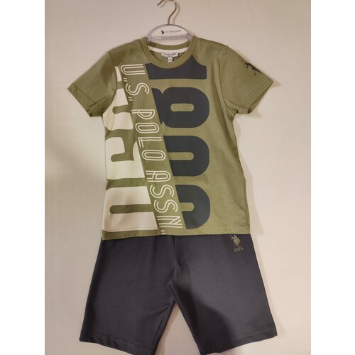 Комплект одежды U.S. POLO ASSN., размер 6-7 (116-122), хаки, зеленый