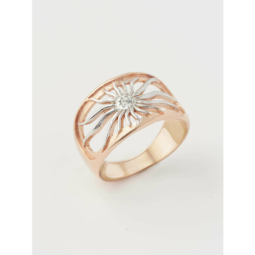 Кольцо Shine & Beauty, кристаллы Preciosa, размер 17.5, серебряный, золотой