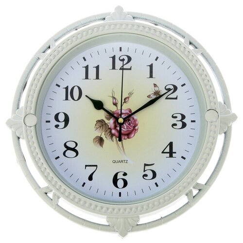 Часы настенные, серия: Интерьер, "Роза Фетида", дискретный ход, d-27 см, циферблат 20 см 2586591