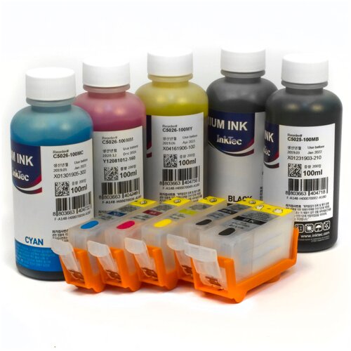 Набор перезаправляемых картриджей и чернила InkTec для Canon MG5340, MG5140, iP4840, iP4940, MG5240, IX6540, MX714, MX884, MX894