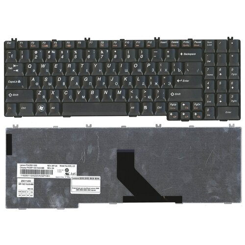 Клавиатура для ноутбука Lenovo IdeaPad G550, G555, B550, B560, V560 черная