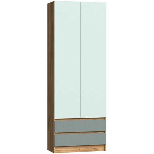 Челси color шкаф (мята/сумеречный голубой/дуб крафт)