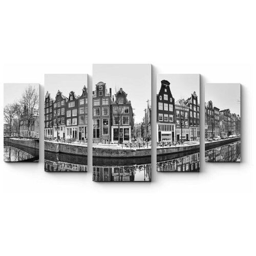 Модульная картина Монохромный Амстердам 100x55