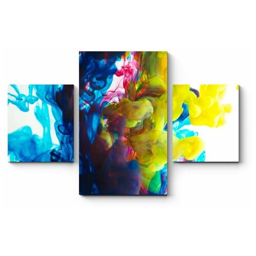 Модульная картина Краски в воде 100x65