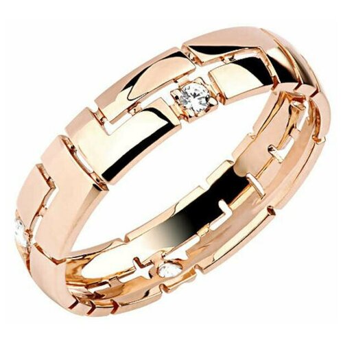 Кольцо Diamant online, золото, 585 проба, фианит, кристаллы Swarovski, размер 16.5