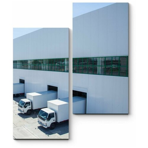 Модульная картина Промышленное здание со складом70x88