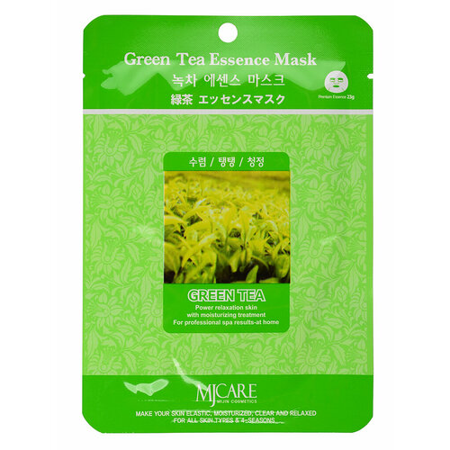 MIJIN Маска тканевая д/лица Зеленый чай Green Tea Essence Mask 23гр
