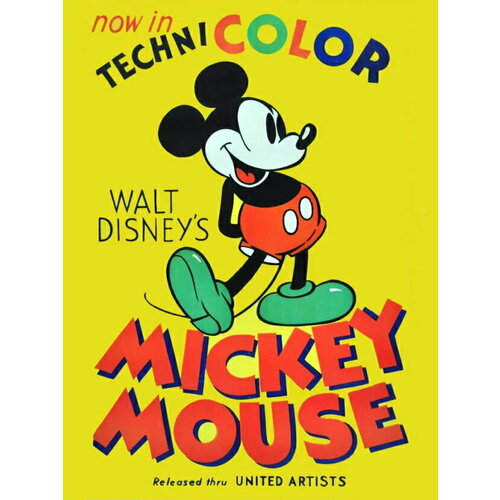 Плакат, постер на холсте Mickey Mouse/Микки Маус/комиксы/мультфильмы. Размер 30 х 42 см