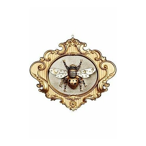 Ёлочная игрушка медальон С пчелой, полистоун, 15 см, Goodwill D 47185