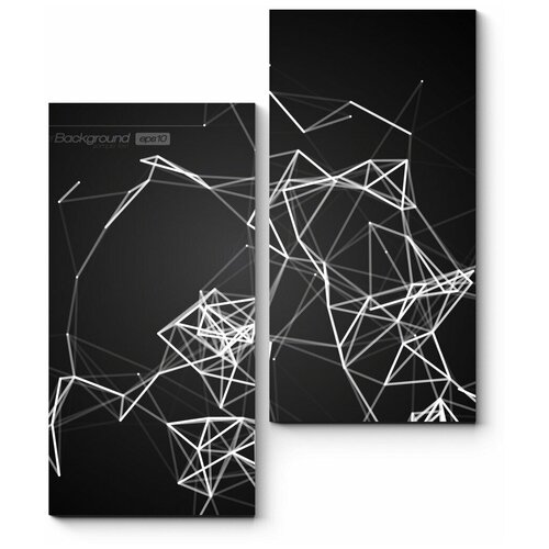 Модульная картина Сияющие линии на черном 90x113