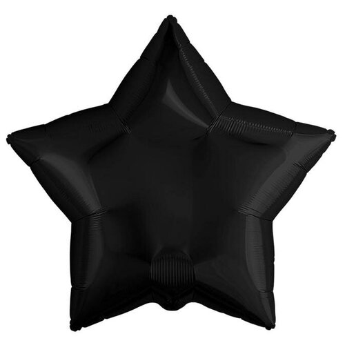 AGURA Шар фольгированный 30", звезда, цвет чёрный