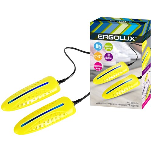 Электрическая сушилка для обуви ELX-SD03-C07 желтая (с УФ эффектом 10 Вт, 220-240 В) ERGOLUX