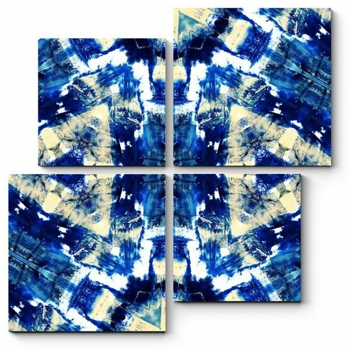Модульная картина Синий узор калейдоскопа 100x100