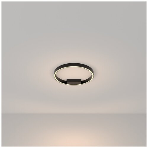 Потолочный светодиодный светильник черный круг, кольцо минимализм Maytoni Rim MOD058CL-L25B3K