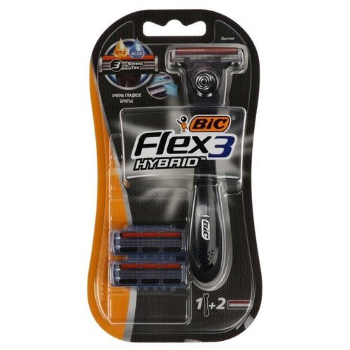 Набор BIC Hybrid 3 Flex, станок для бритья, + 2 кассеты с 3 лезвиями