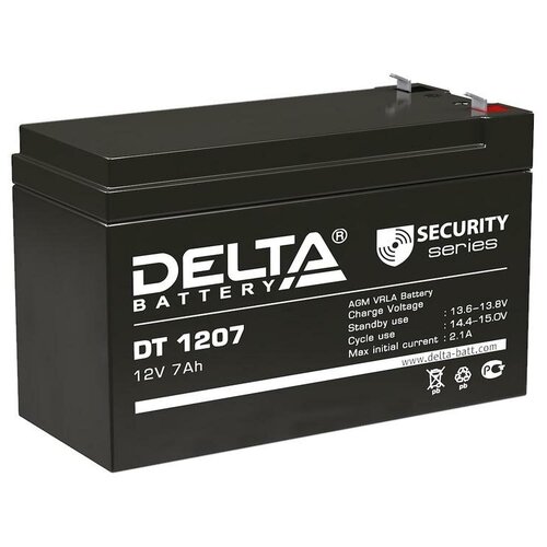 Аккумулятор 12В 7А. ч Delta DT 1207 (9шт.)