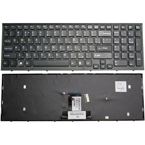 Клавиатура для ноутбука Sony Vaio VPC-EB (черная) с черной рамкой 002291