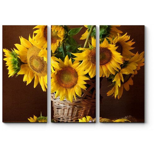 Модульная картина Солнечные цветы 70x50