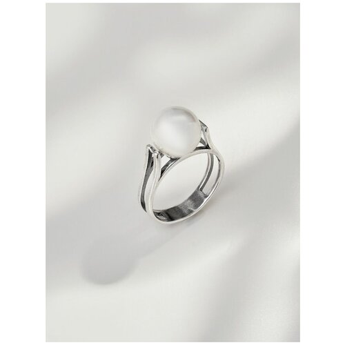 Кольцо Shine & Beauty, жемчуг имитация, размер 19, белый, серебряный