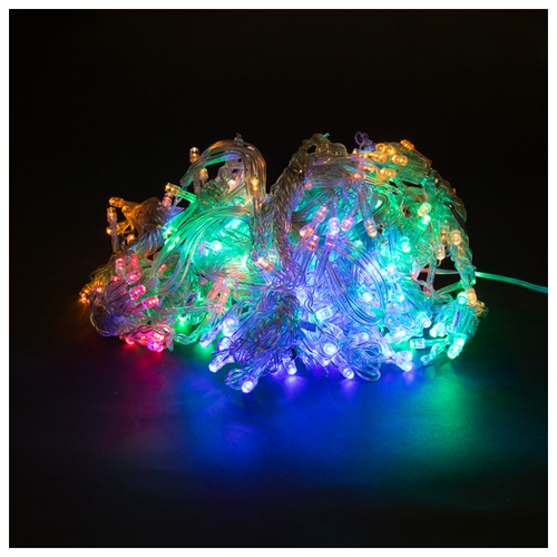 Новогодняя гирлянда светодиодная - Дождь (занавес), 480 LED, разноцветный, прозрачный провод (3.0 м х 2.5 м), 8 режимов, с возможностью наращивания