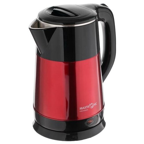 Чайник электрический MAXTRONIC MAX-605, металл, 1800 Вт, 2.2 л, черно-красный 6488309