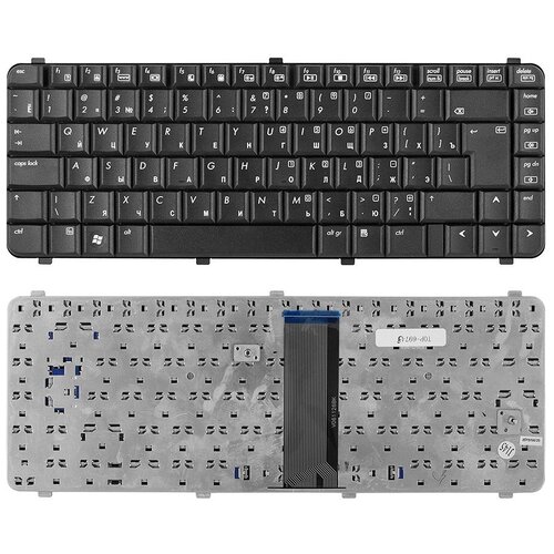 Клавиатура для ноутбука HP Compaq 511, 515, 516, 610, 615, 6530s, 6531s, 6535s Series. Г-образный Enter. Черная, без рамки. PN: 537583-001, NSK-HFM01