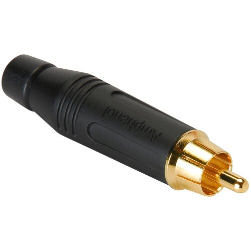 Amphenol ACPR-BLK кабельный разъем RCA, металлический корпус, позолоченные контакты, мягкий хвостовик, цвет черный