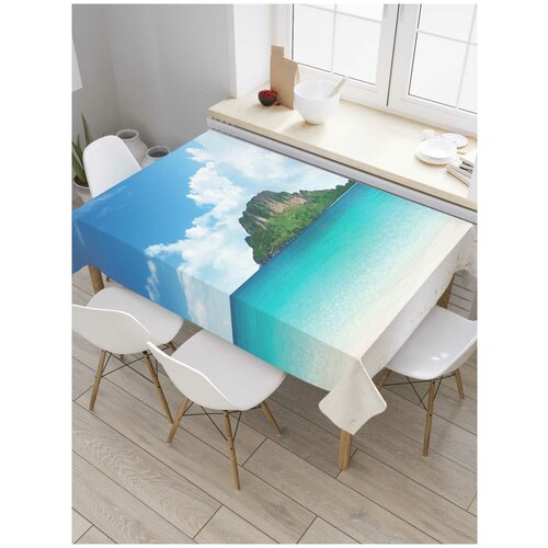 Скатерть прямоугольная JoyArty на кухонный стол "Мысли о каменном острове" из оксфорда, 180x145 см