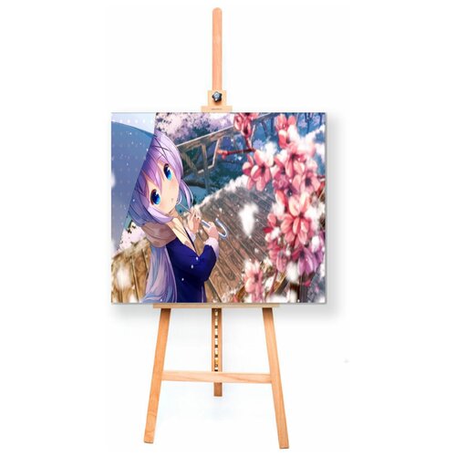 Интерьерная картина Coolpodarok Аниме девушка голубой зонтик сакура